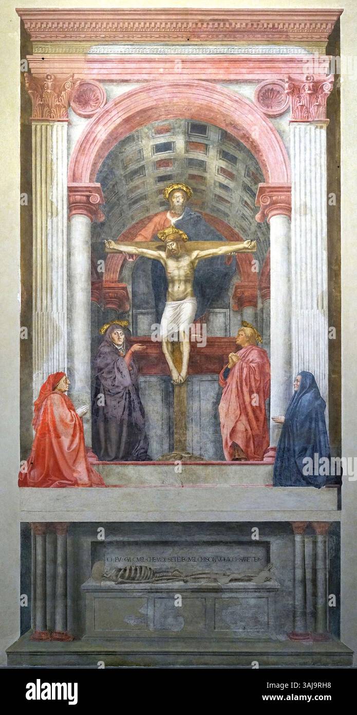 This fresco by Masaccio, created between 1426 and 1428, is located in ...