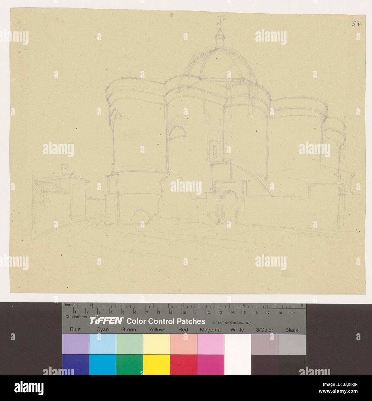 Depicts various churches in Rome, showcasing architectural details and ...