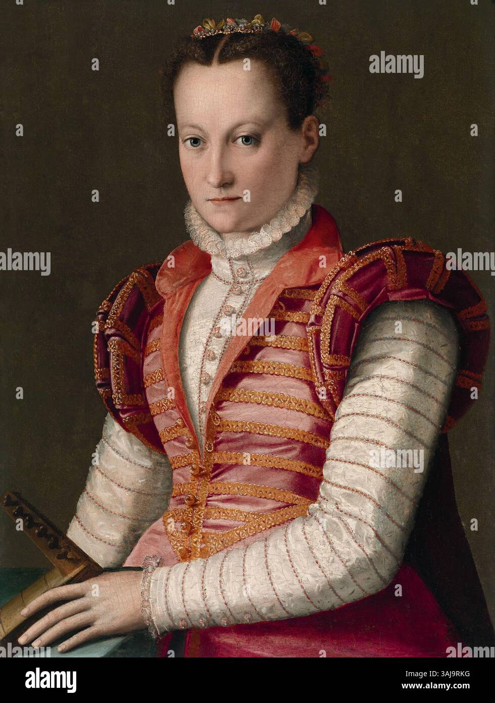 A 16th-century portrait by Alessandro Allori of a young noblewoman with a lute. Once believed to ...