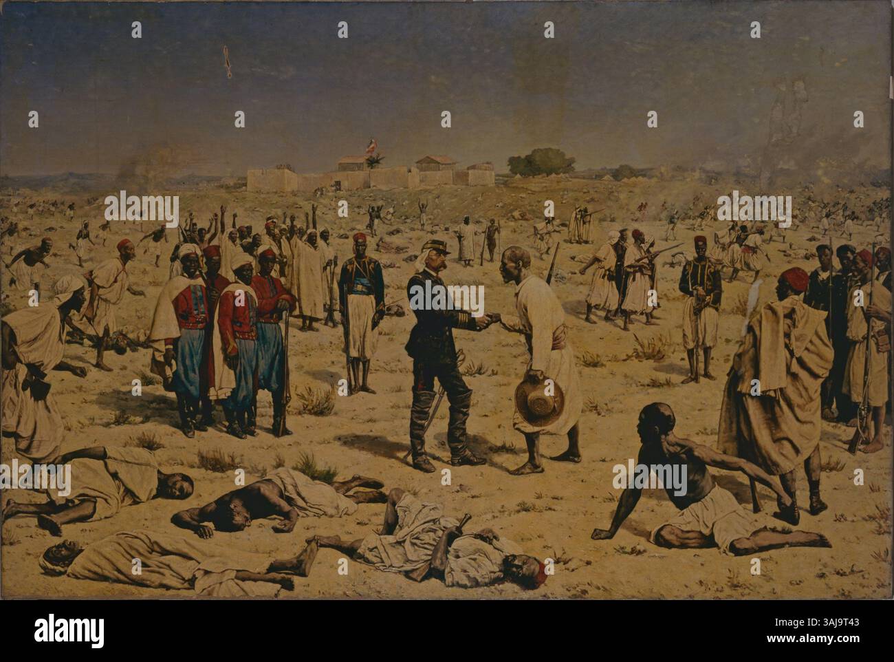 The painting depicts the liberation of Médine, Senegal, on 18 July 1857 ...