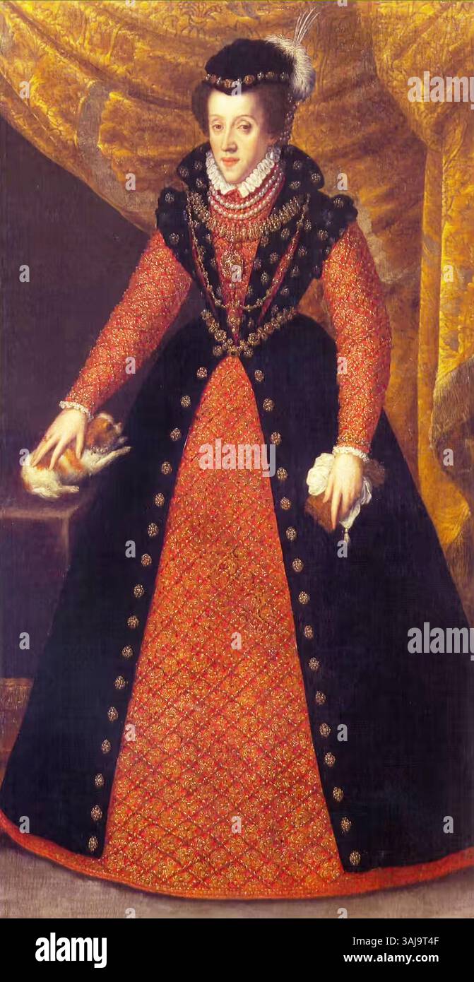 This 16th-century portrait represents Barbara, Archduchess of Austria ...