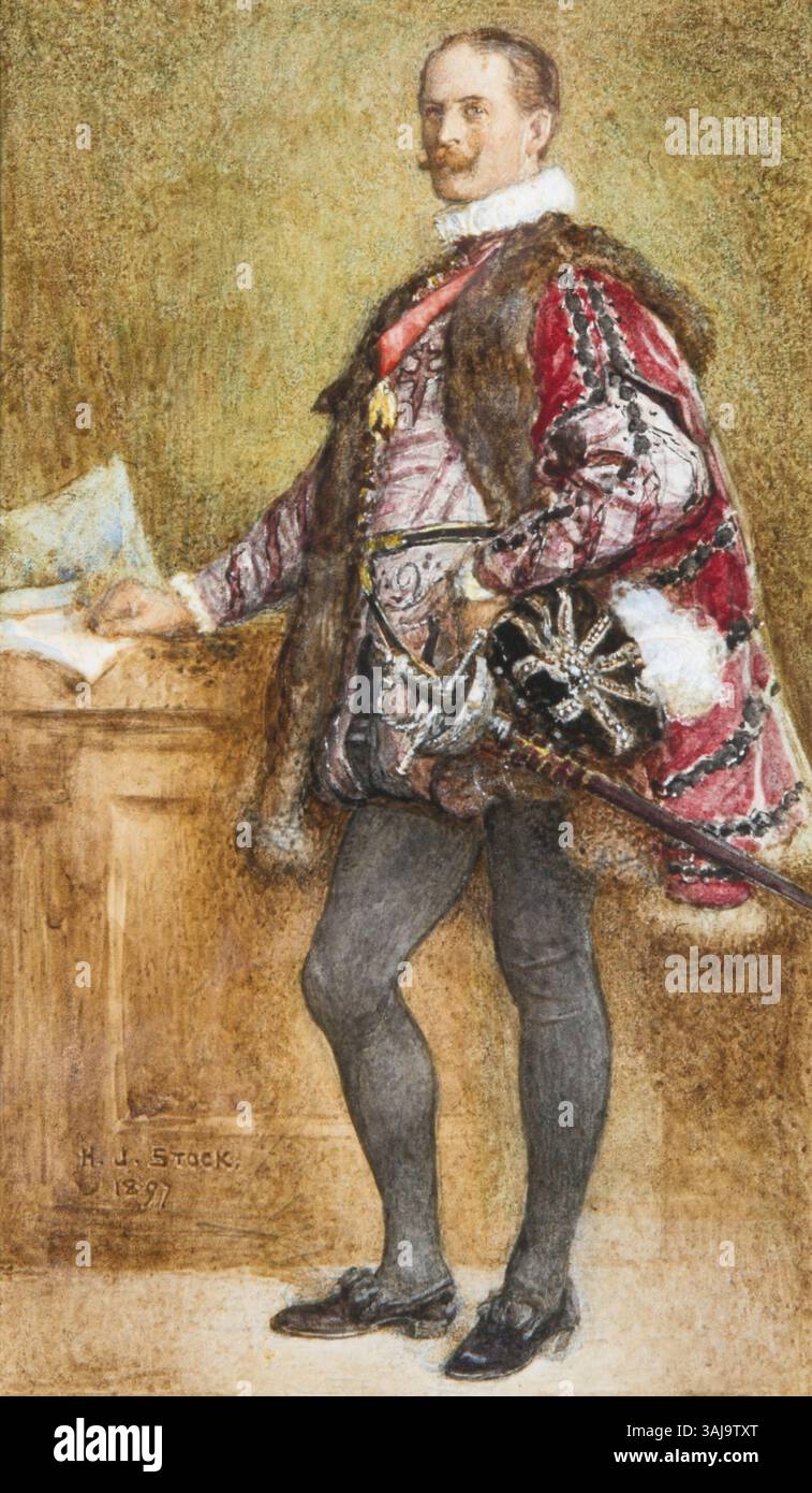 The 1897 watercolour by Henry John Stock depicts The Earl of Crewe in ...