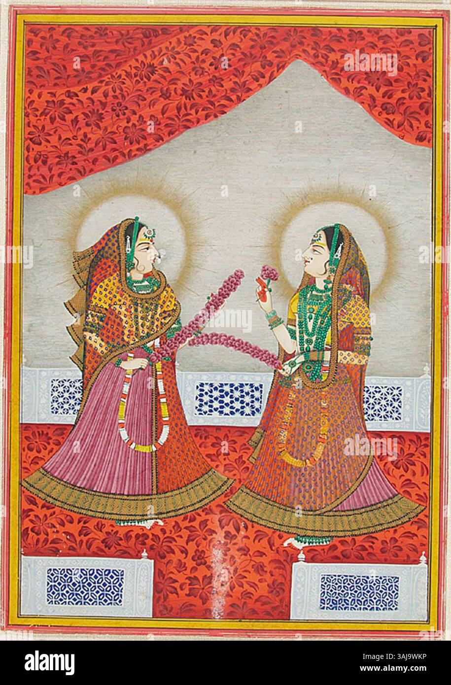 This painting from circa 1850 portrays two courtesans, dressed in ...