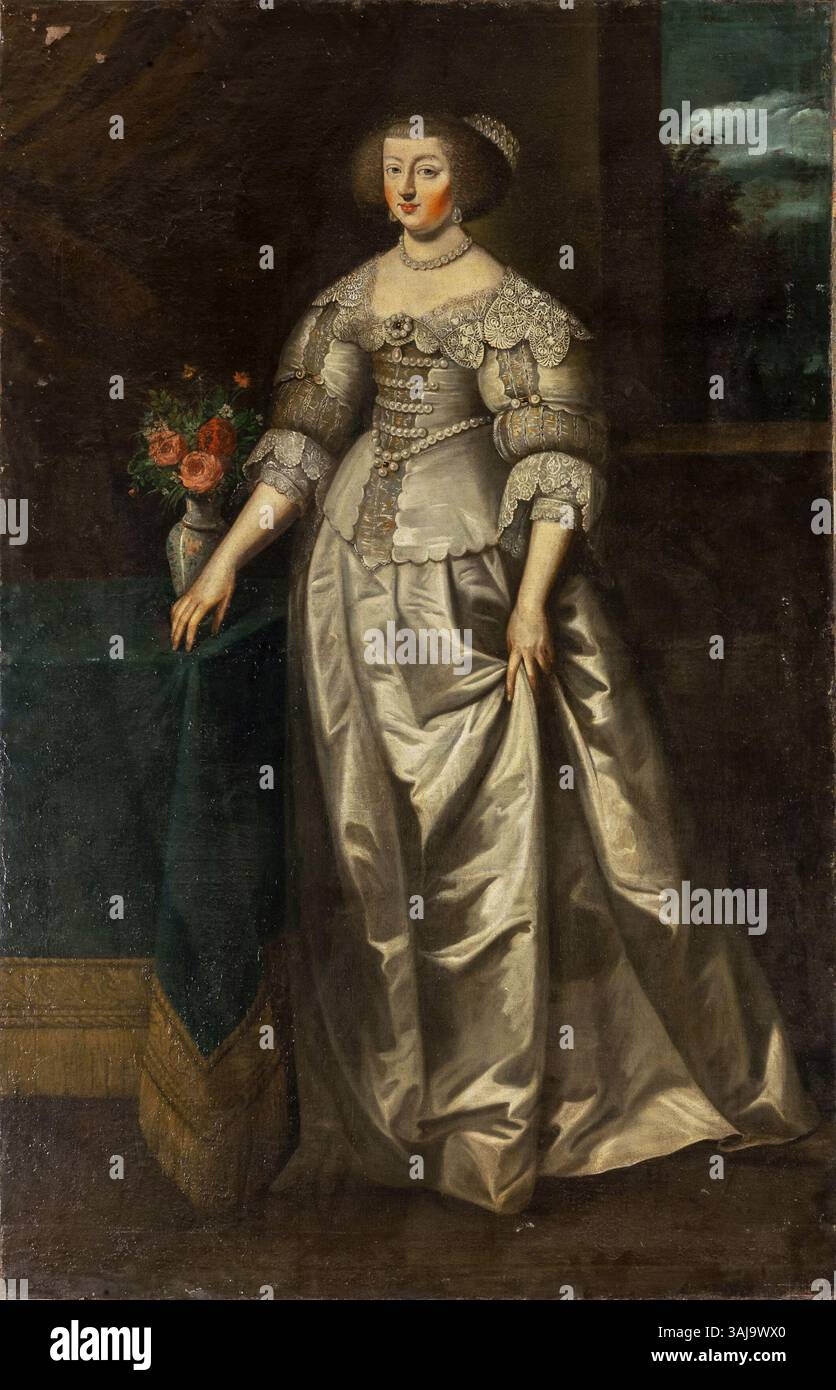 This 17th-century portrait, attributed to the French School, features a ...