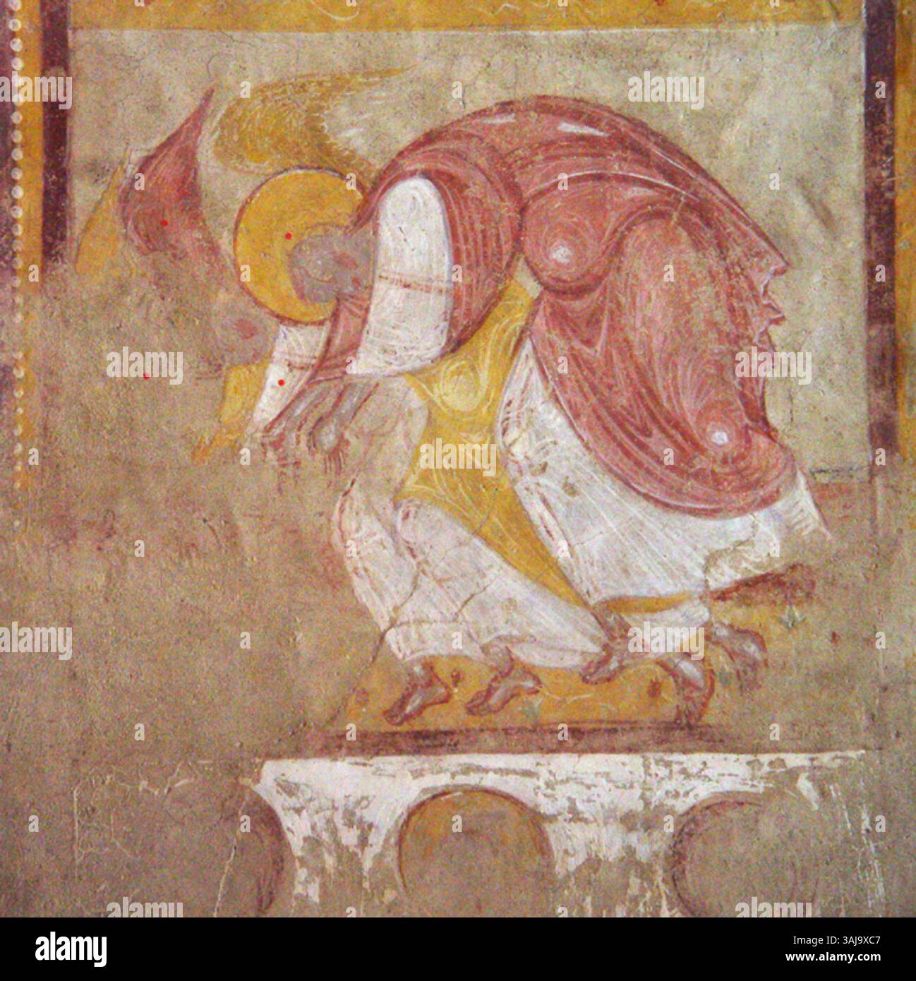This 11th-century fresco from St. Savin depicts angels in worship, portraying the celestial ...
