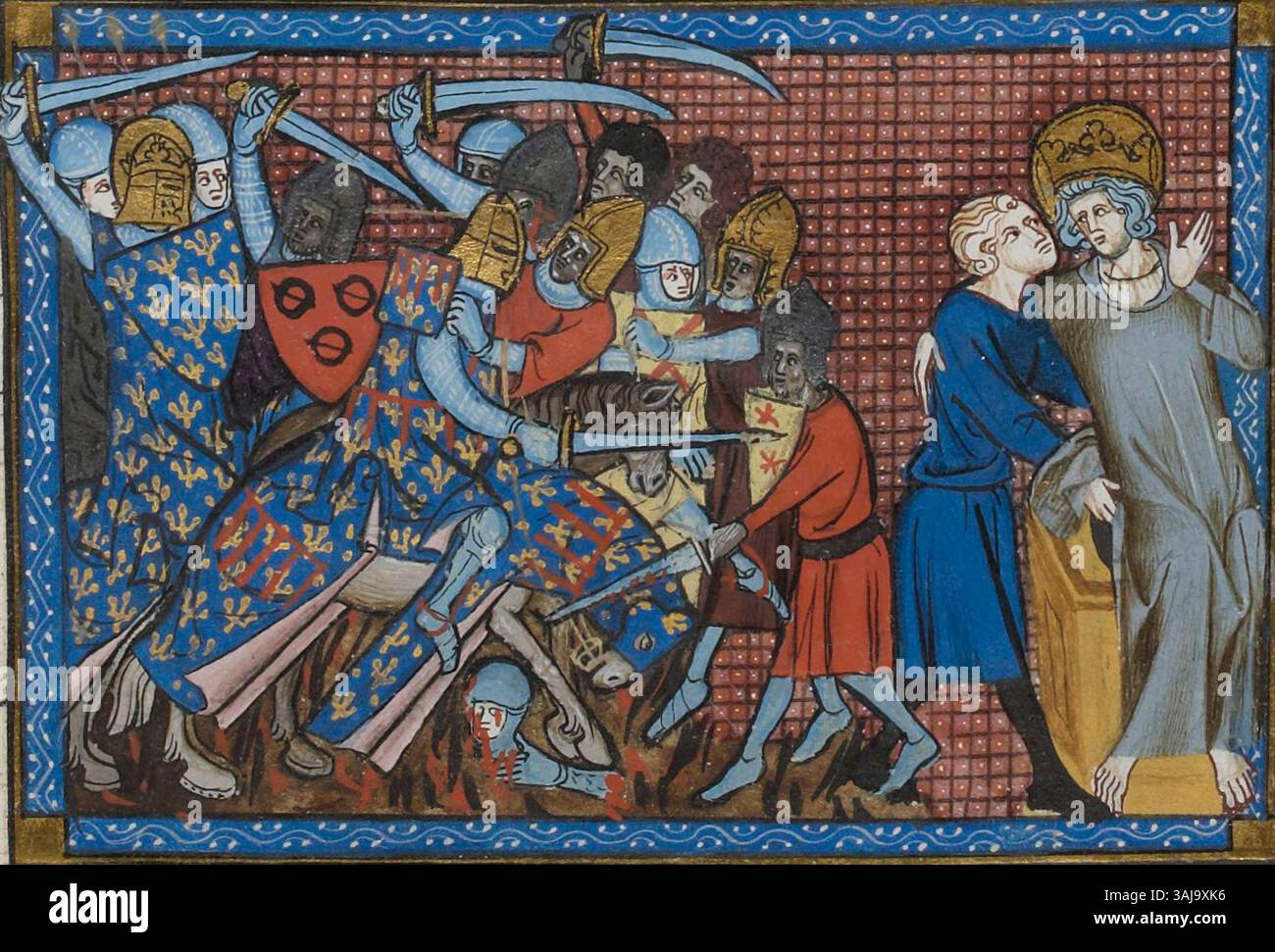 This illumination from circa 1330-1340 depicts the Battle of Mansura ...