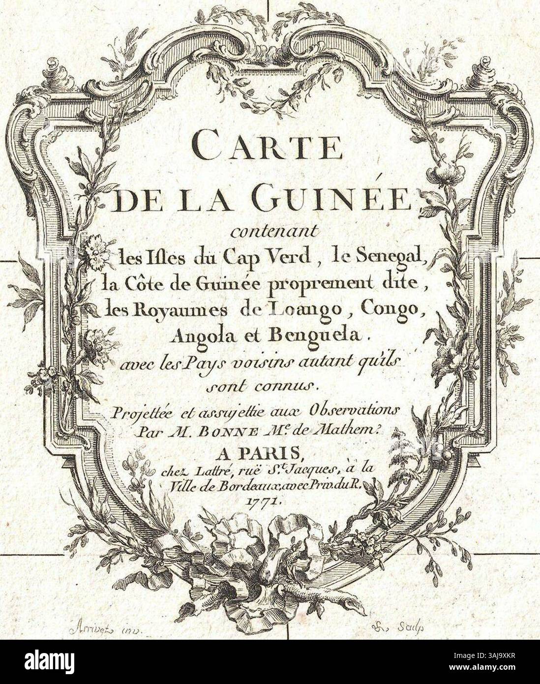 Rigobert Bonne's 1770 map of Western Africa shows the coastal regions ...