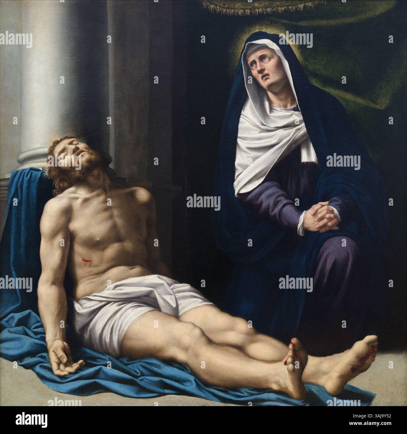 This painting by Bernardino Gatti, created between 1525 and 1575, depicts the Virgin Mary ...