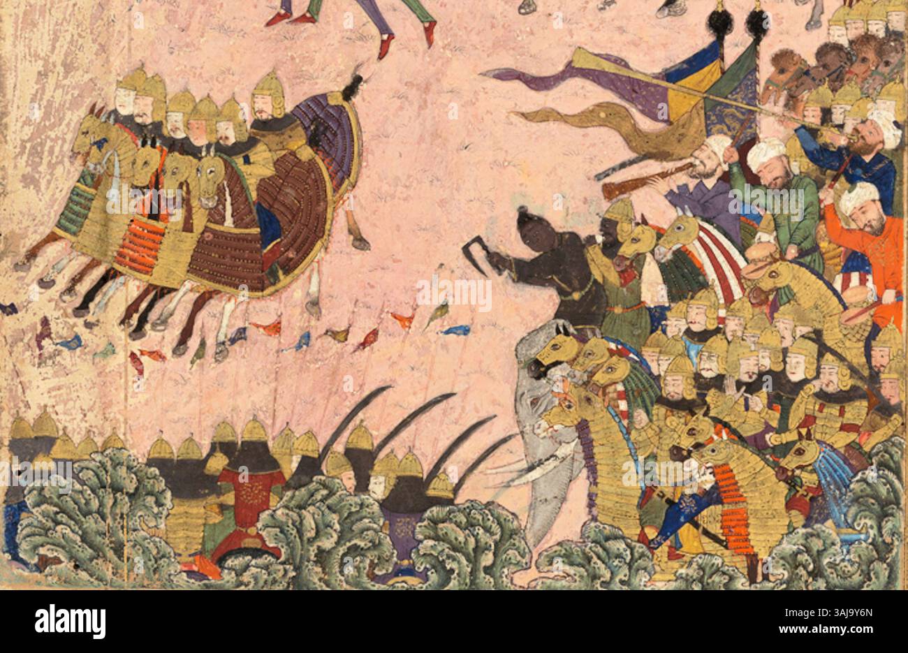 This painting from the Shahnama, circa 1440, depicts a Timurid army ...
