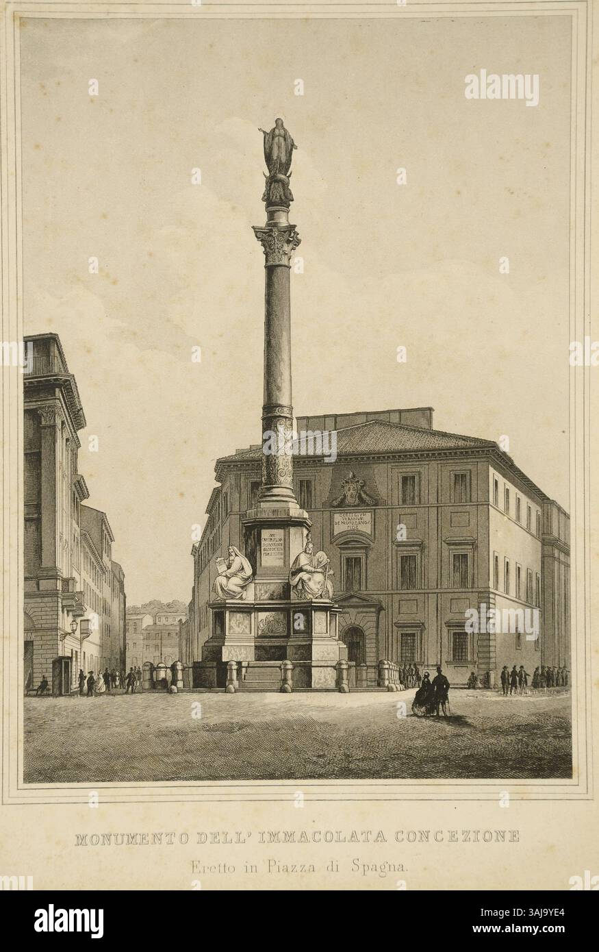 This 1809 etching depicts the Monument to the Immaculate Conception ...
