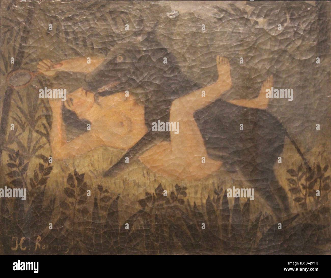 Henri Rousseau's painting 'The Beauty and the Beast' (1908), an oil on ...