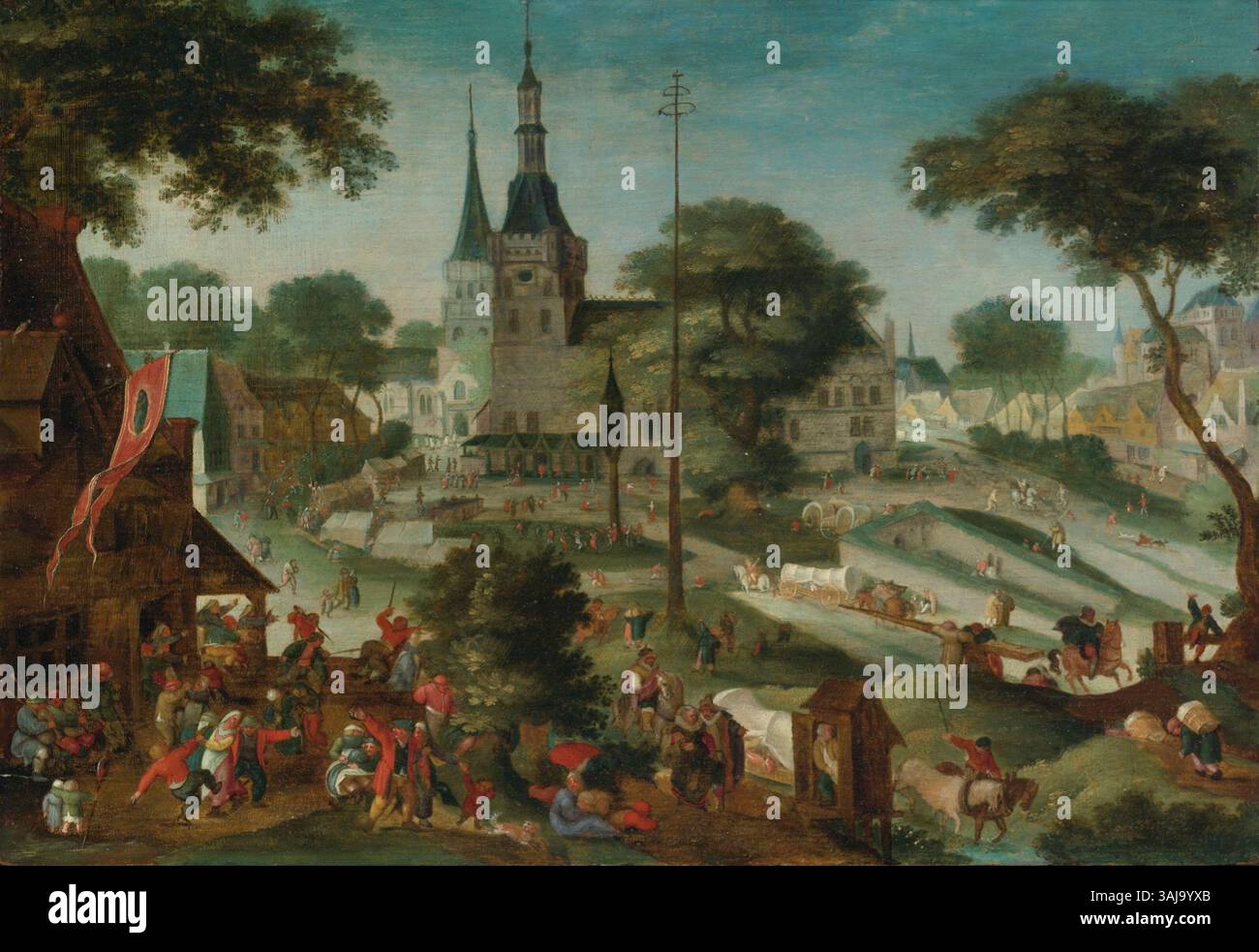 Jacob Savery's 'Kermesse at Schellebelle' depicts a lively scene of a ...