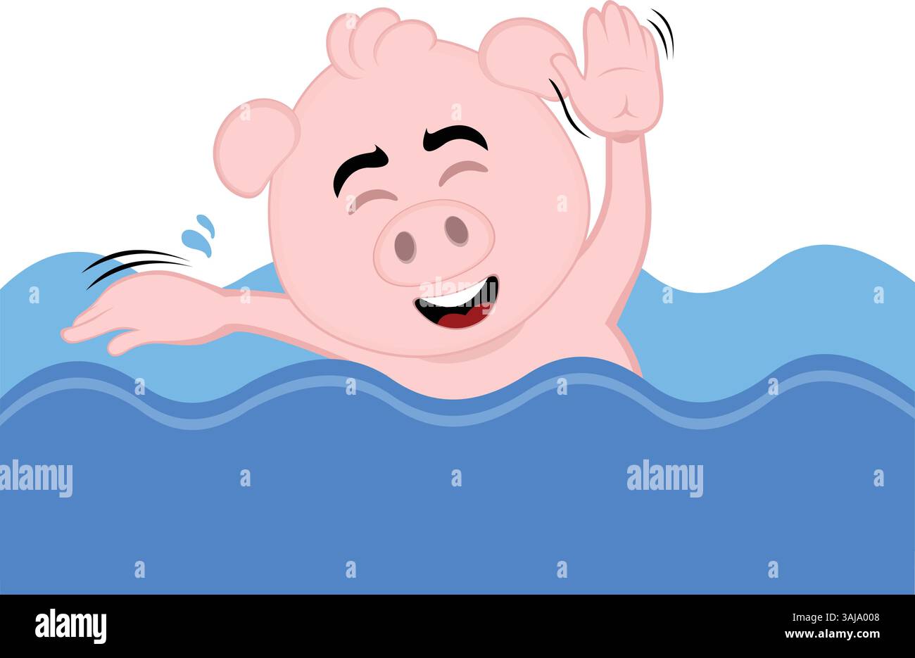 vector illustration emoji character face pig cartoon swimming Stock Vector Image & Art - Alamy