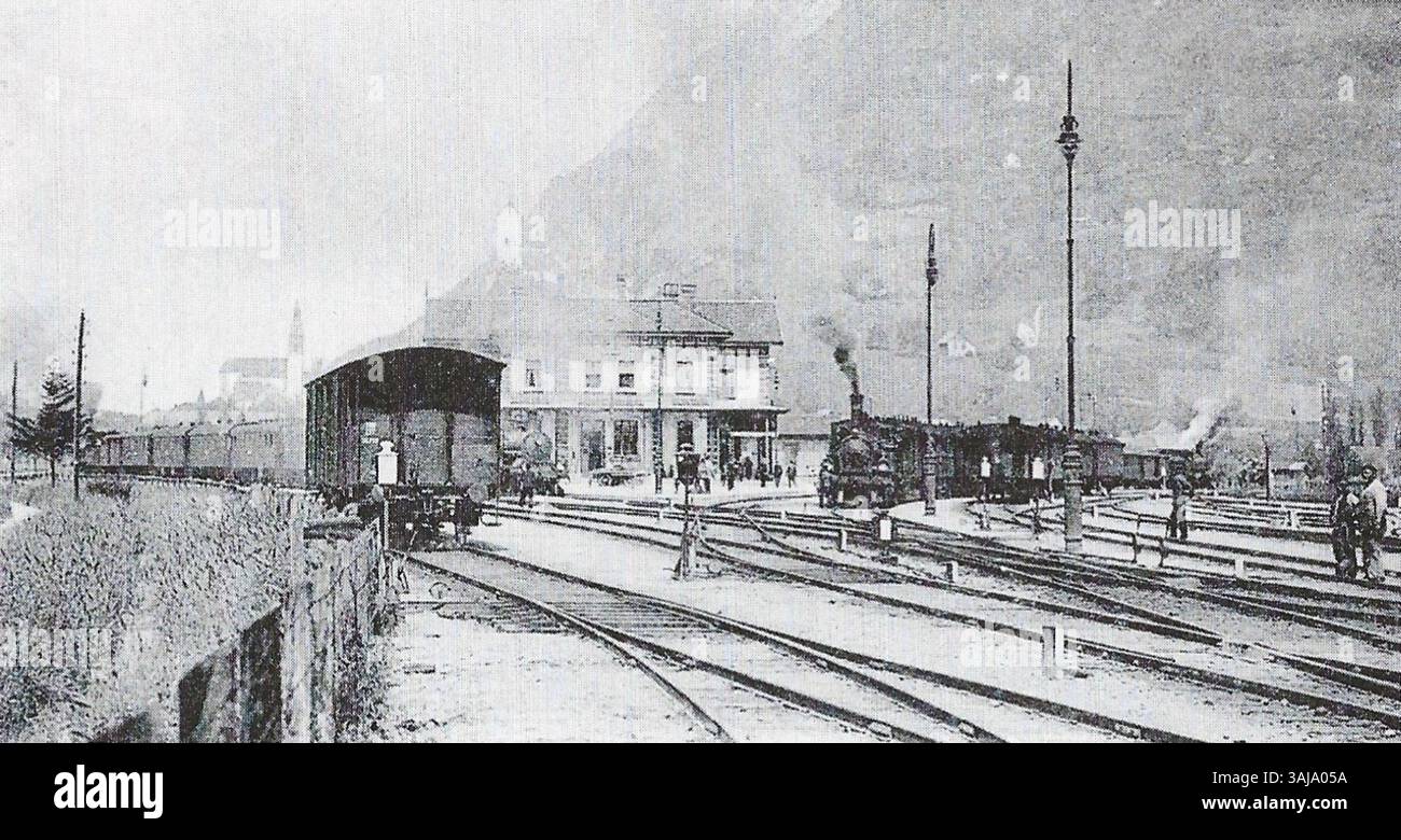 This photograph taken shortly after 1902 shows Sargans Railway Station ...