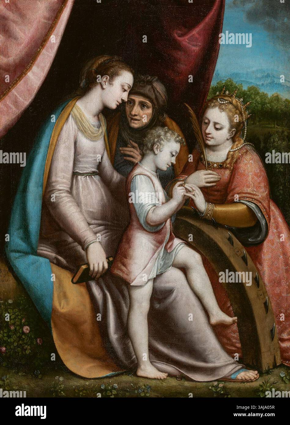 Mystic Marriage of Saint Catherine, painted by Sofonisba Anguissola in ...