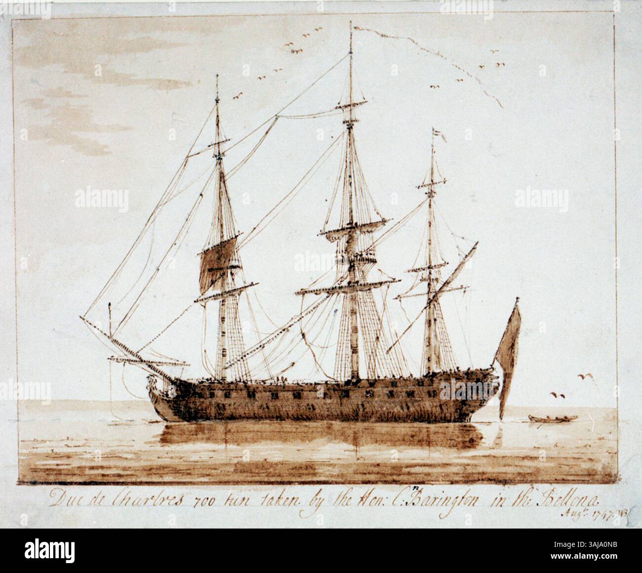 This pen and ink drawing from August 1747 depicts the Duc de Chartres ...