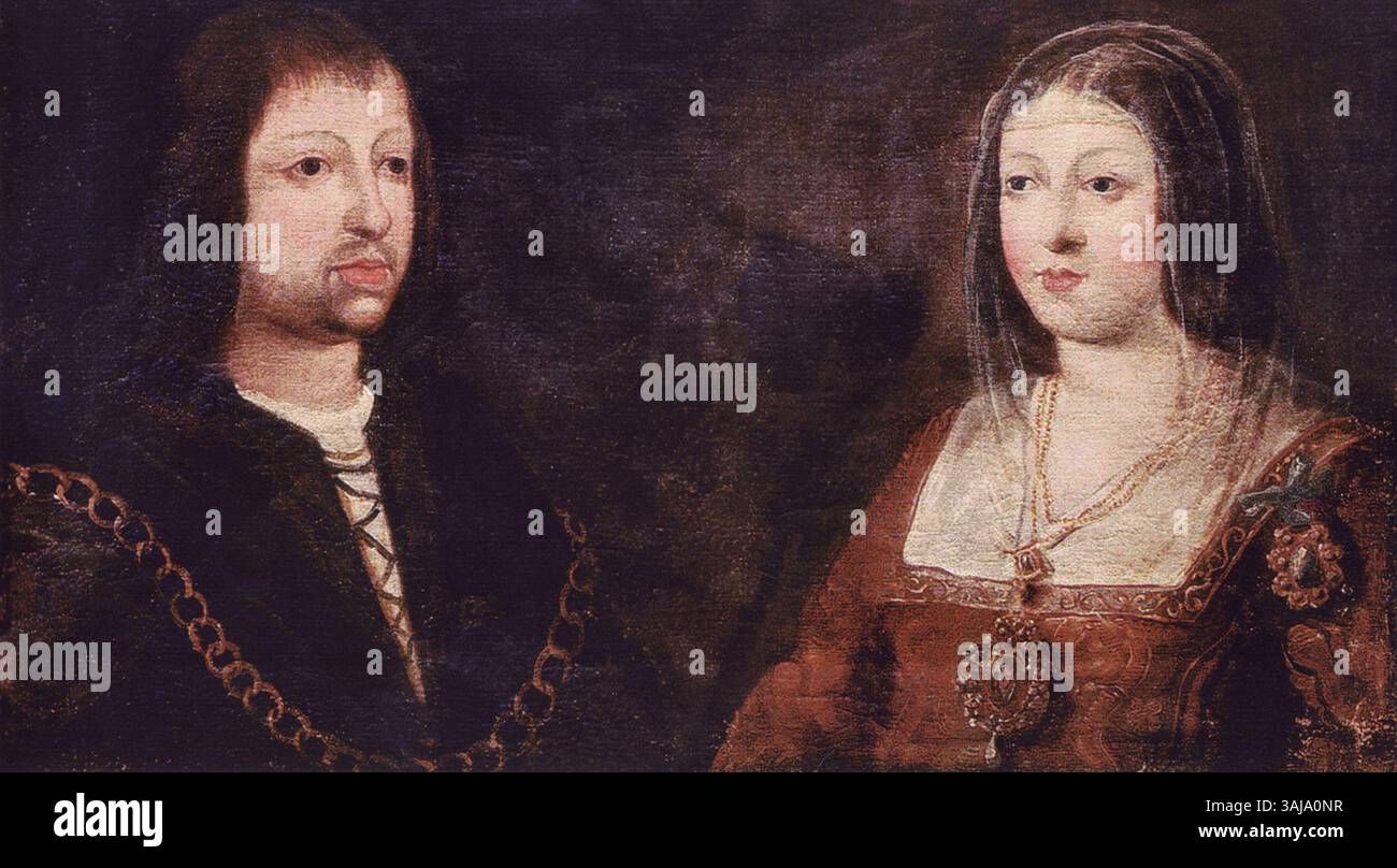 This portrait depicts King Ferdinand of Aragon and Queen Isabella of ...