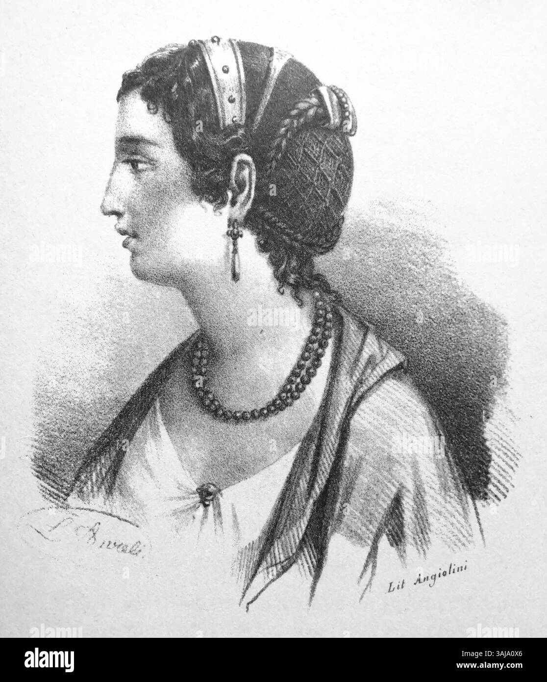 This lithograph by Lodovico Aureli, printed by Angiolini, features ...