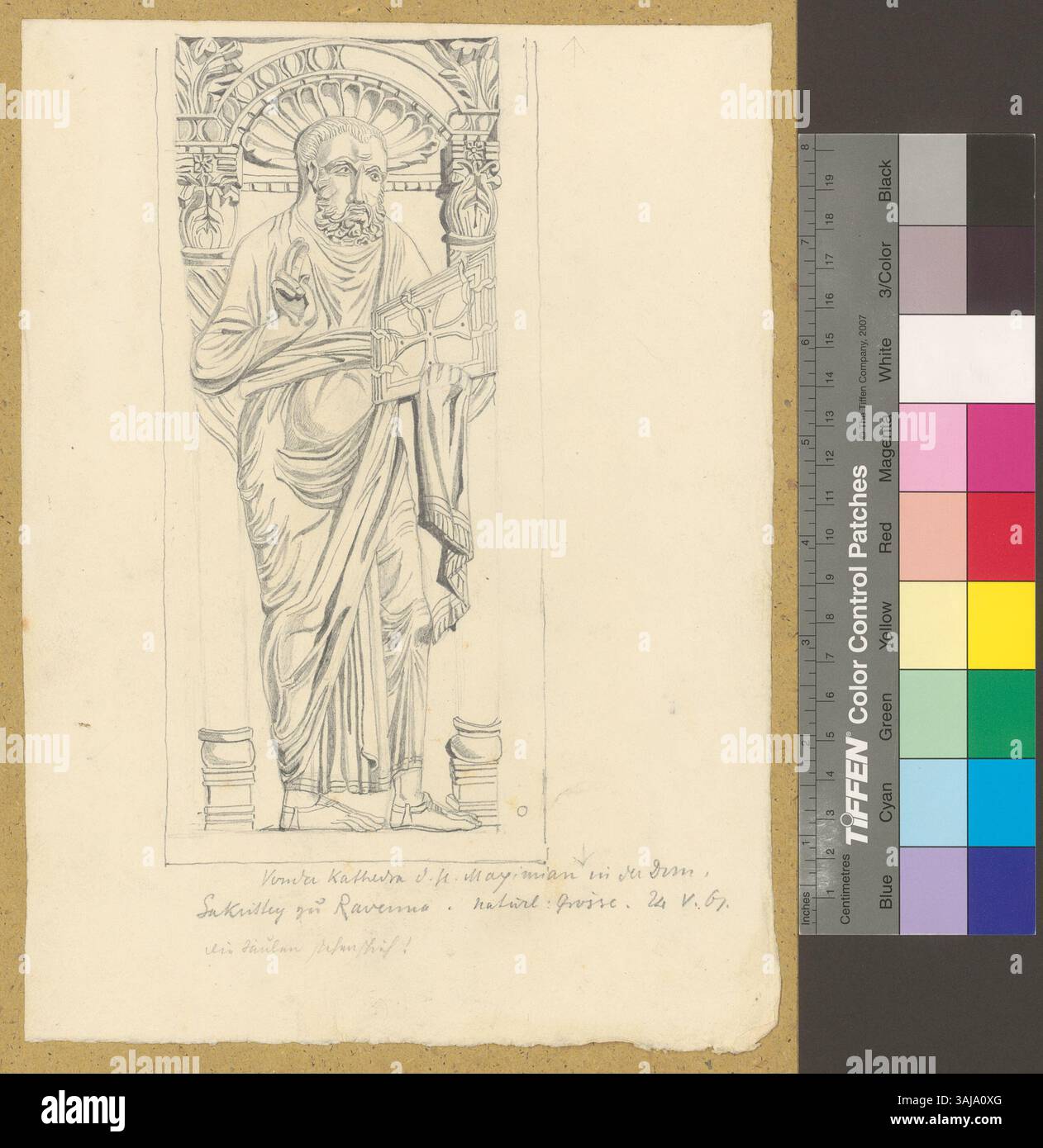 This 1867 drawing by Johann Rudolf Rahn shows the cathedra of Saint ...