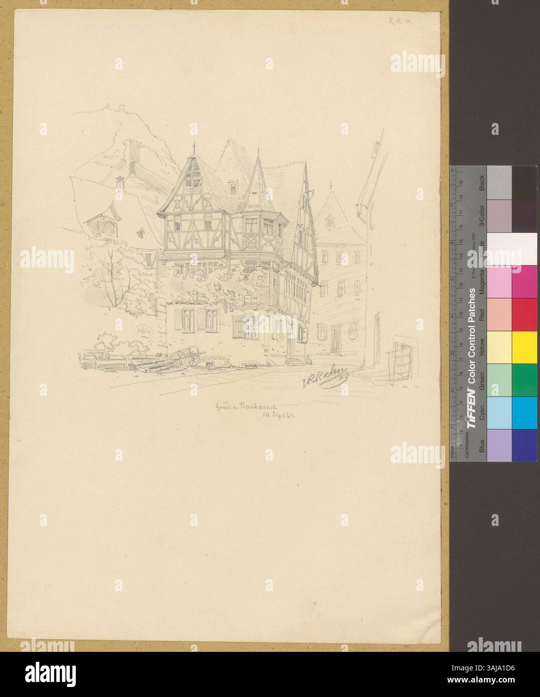 This 1863 painting by Johann Rudolf Rahn depicts the 'Alte Haus,' a ...
