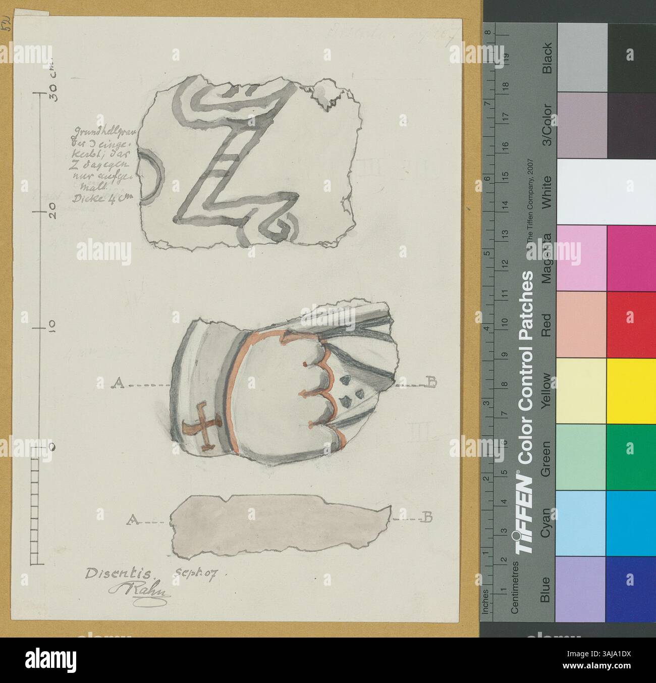 This image illustrates the remains of St. Martin Monastery in Disentis ...