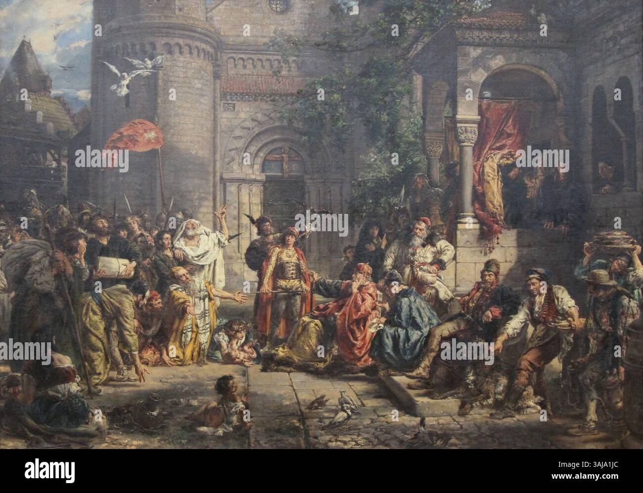 Jan Matejko's 1893 painting 'Reception of Jews in Poland' portrays the ...