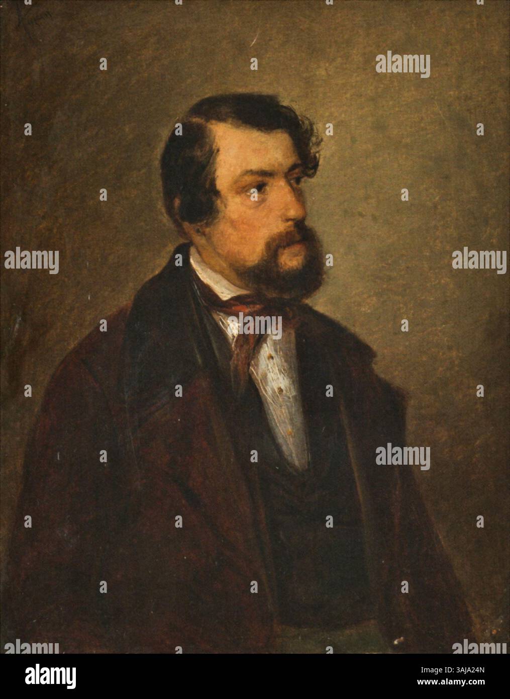 Portrait of a man by Theodor Aman, circa 1856. The oil painting, housed ...