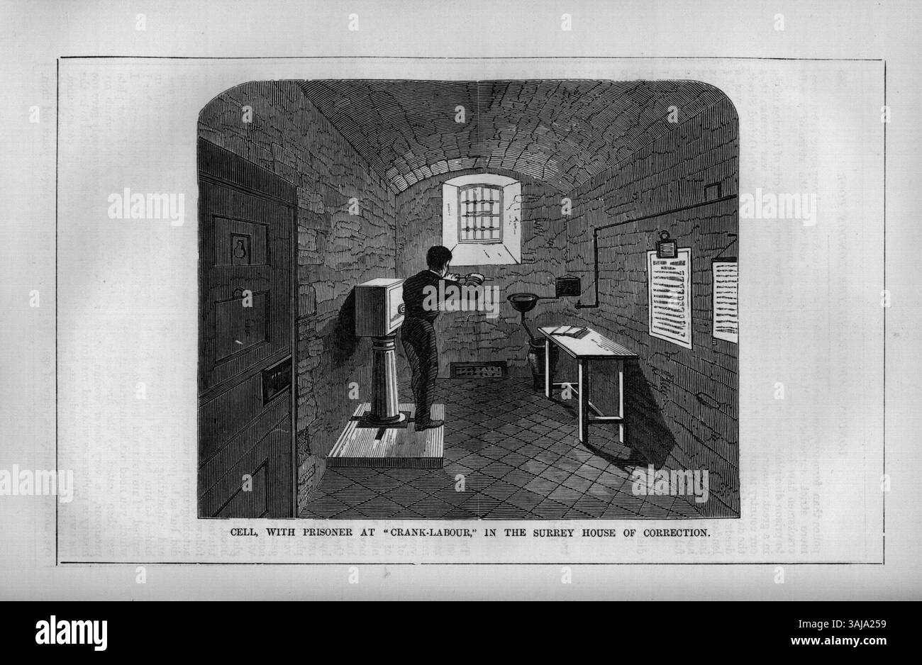 A depiction from Henry Mayhew's 'London Labour and the London Poor' (1851), showing a prisoner ...