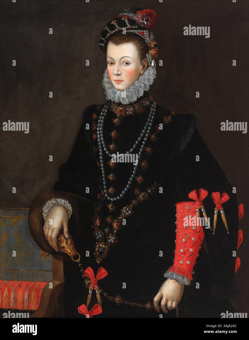This portrait, painted around 1600, depicts Elisabeth of Valois (1545 ...