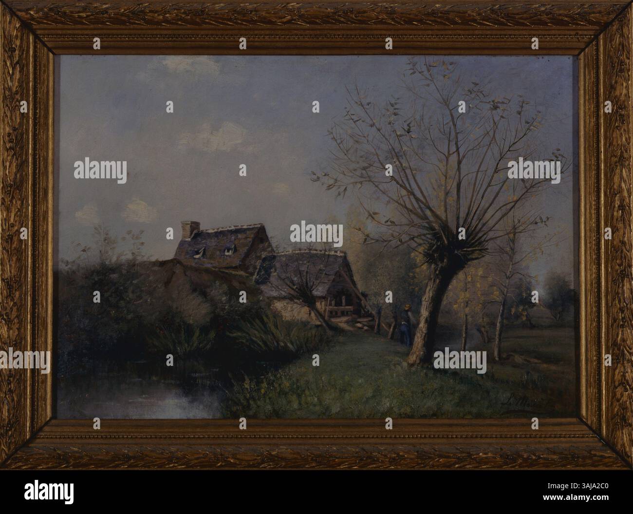 Francisque Lemoine's 'Les Menguy' is an oil painting that presents a ...