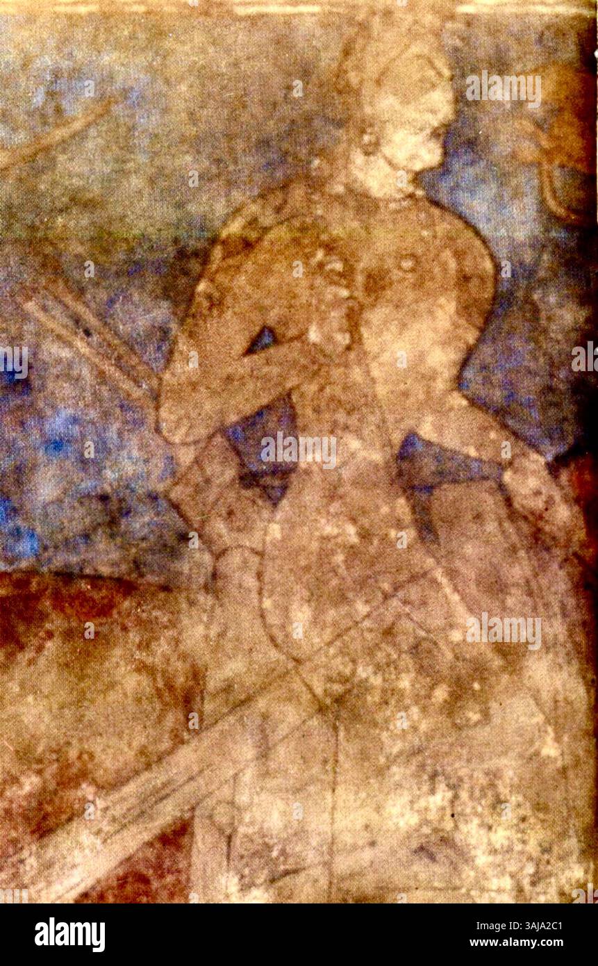A depiction of a Kushan-Turkic-Sogdian horseman from Panjikent ...