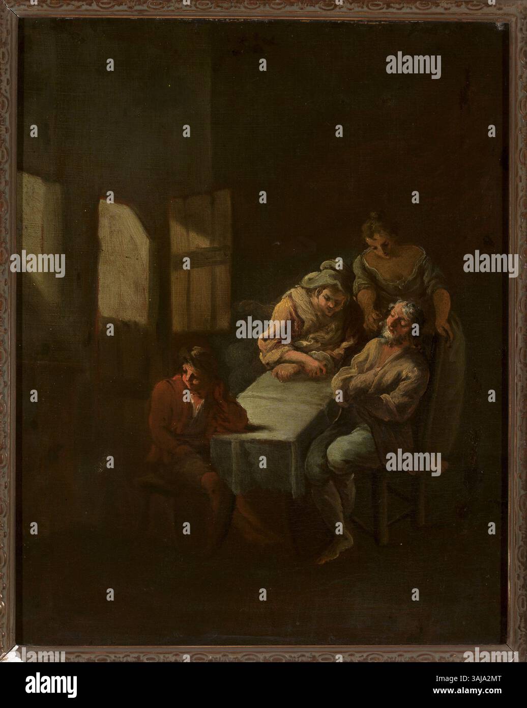 This 18th-century painting depicts a scene set in an interior, created ...
