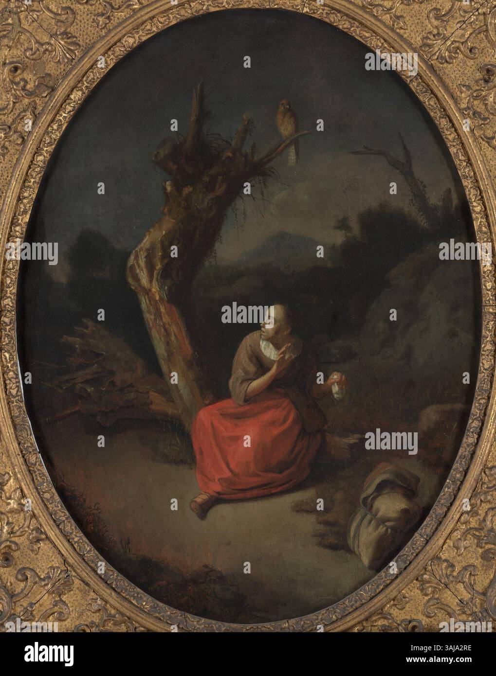 This painting, created between 1650 and 1675, depicts Hagar in the ...