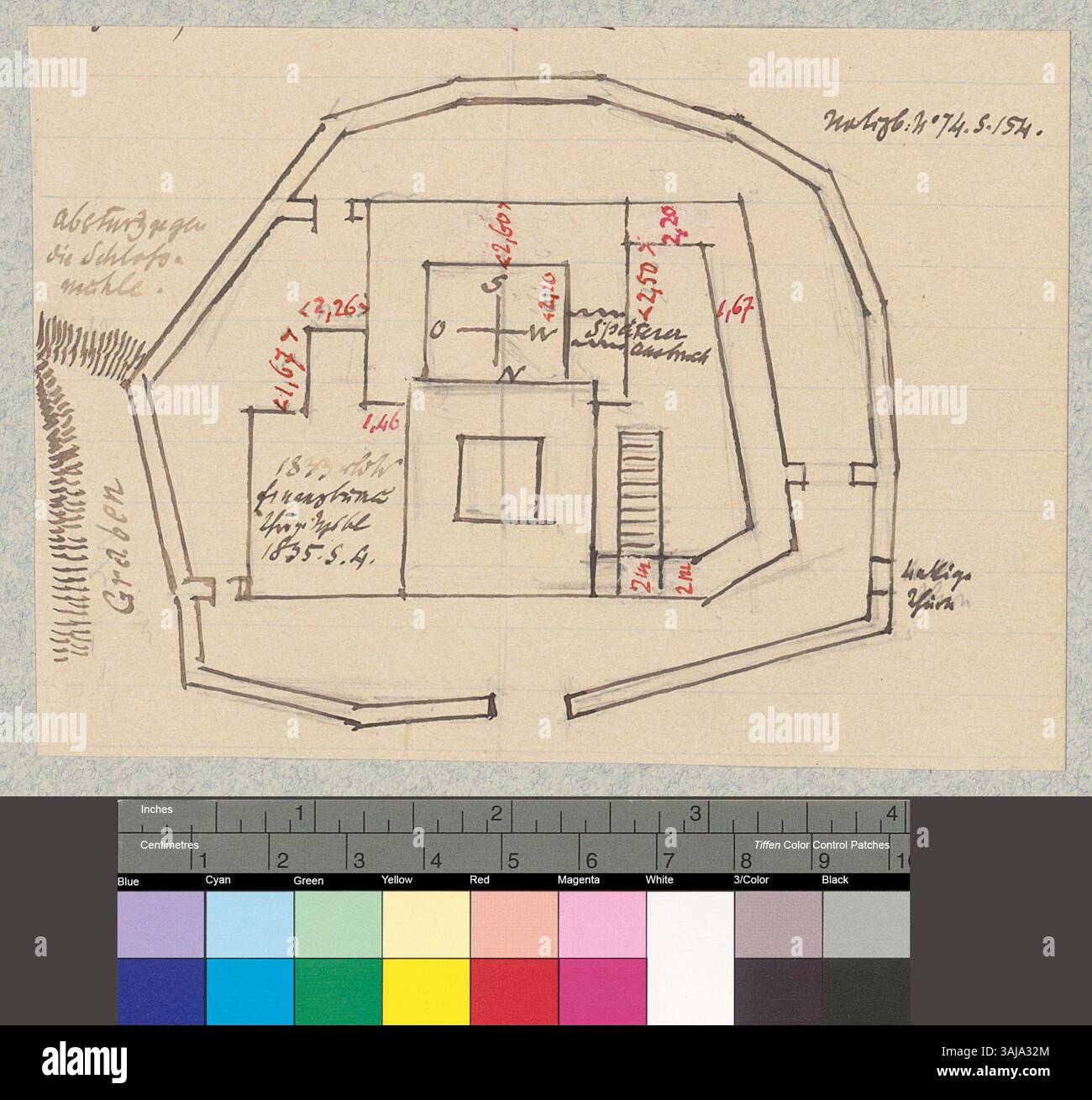 This image illustrates the floor plan of the ground floor of Schloss ...