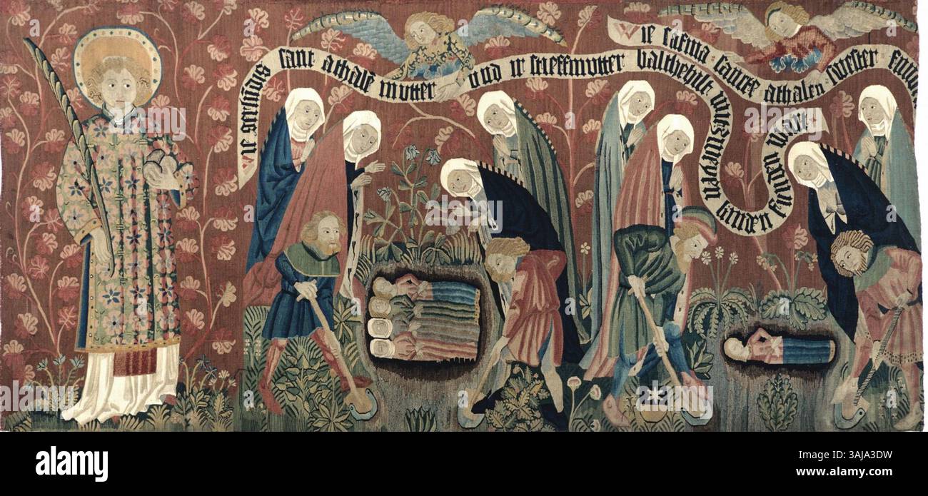 A tapestry depicting the legend of Sainte Attale, woven around 1450. It ...