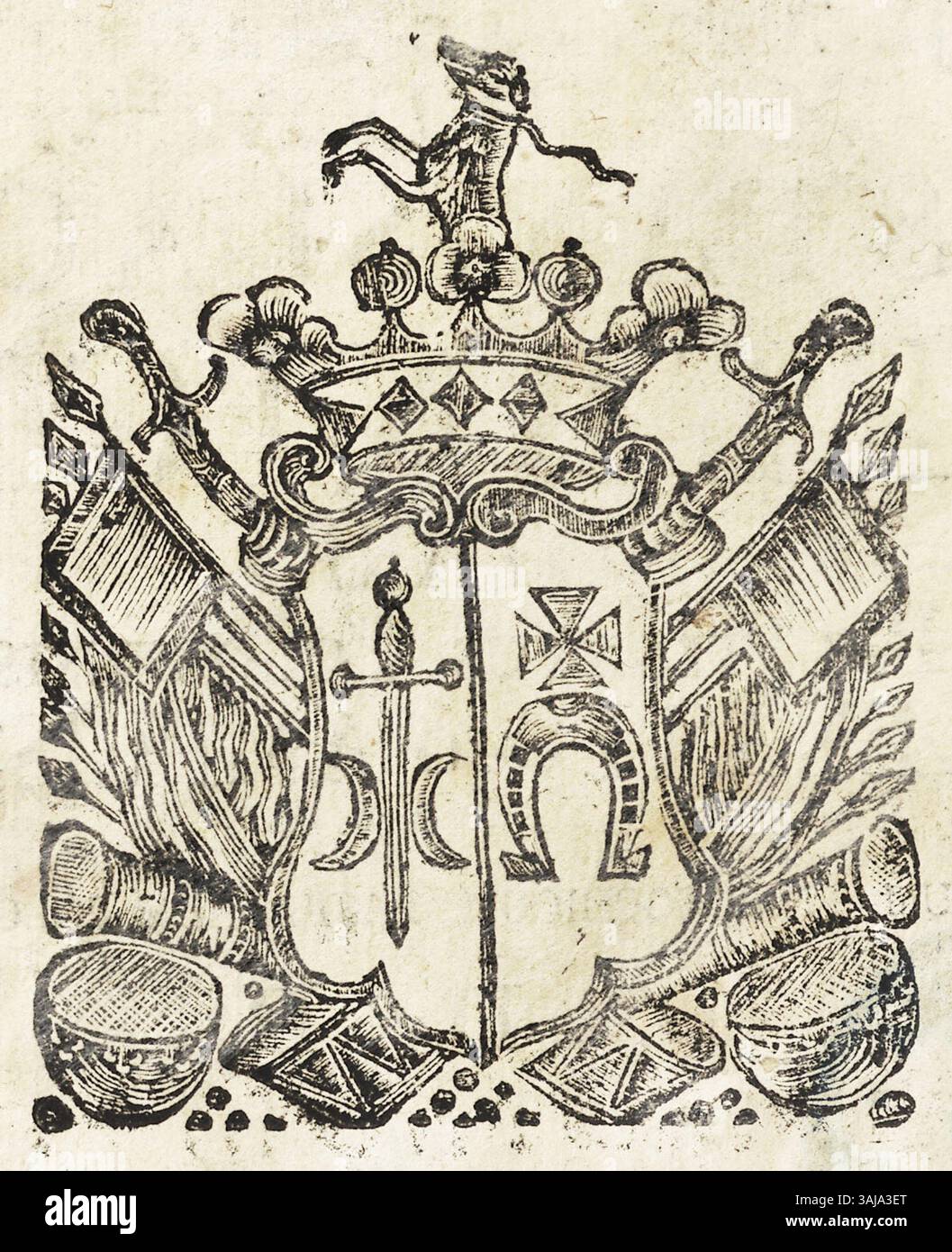 This 1762 Polish coat of arms, representing Stanisław Hrebnicki, a ...