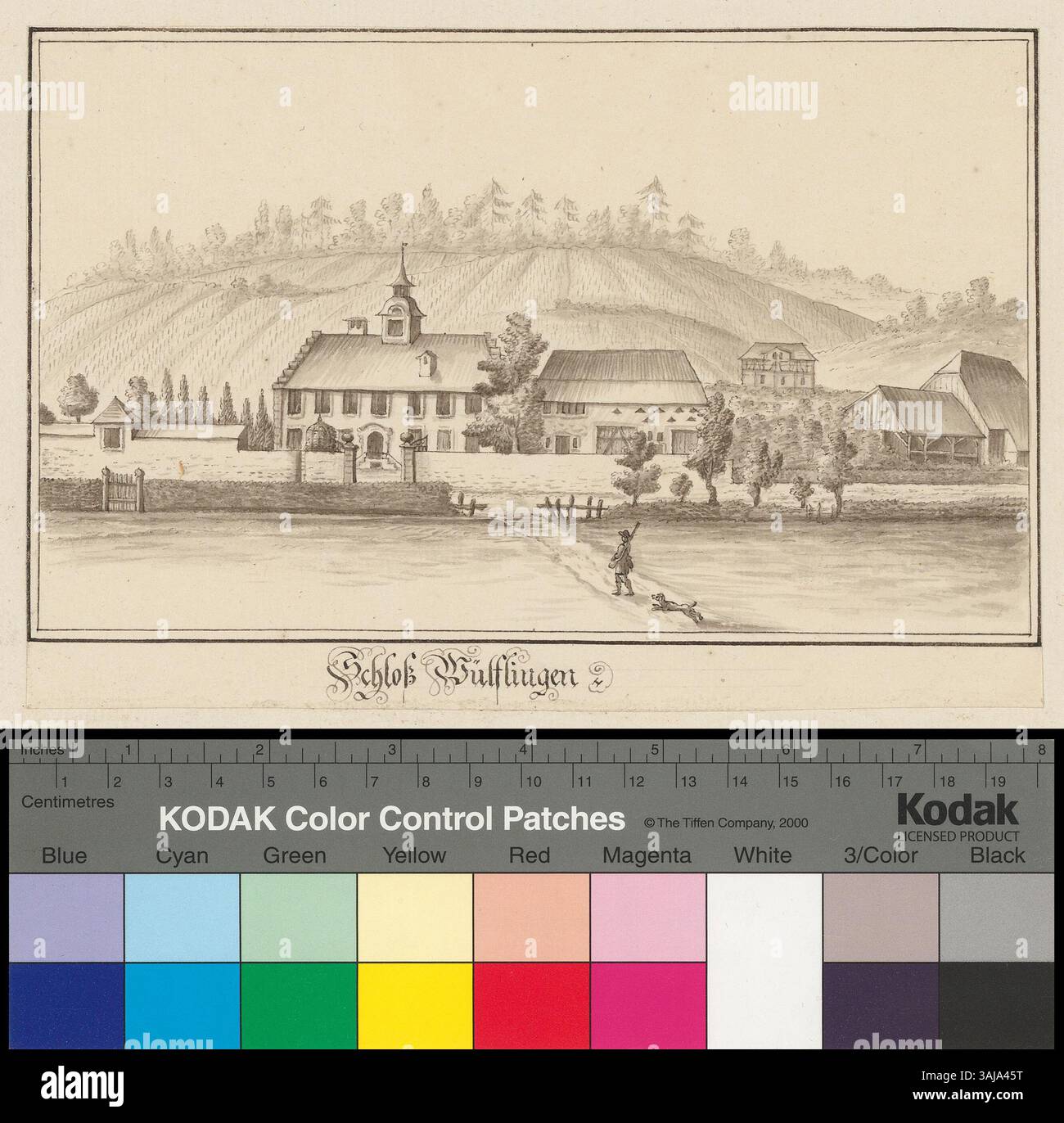 Schloss Wülflingen, depicted between 1770 and 1790, is illustrated in ...