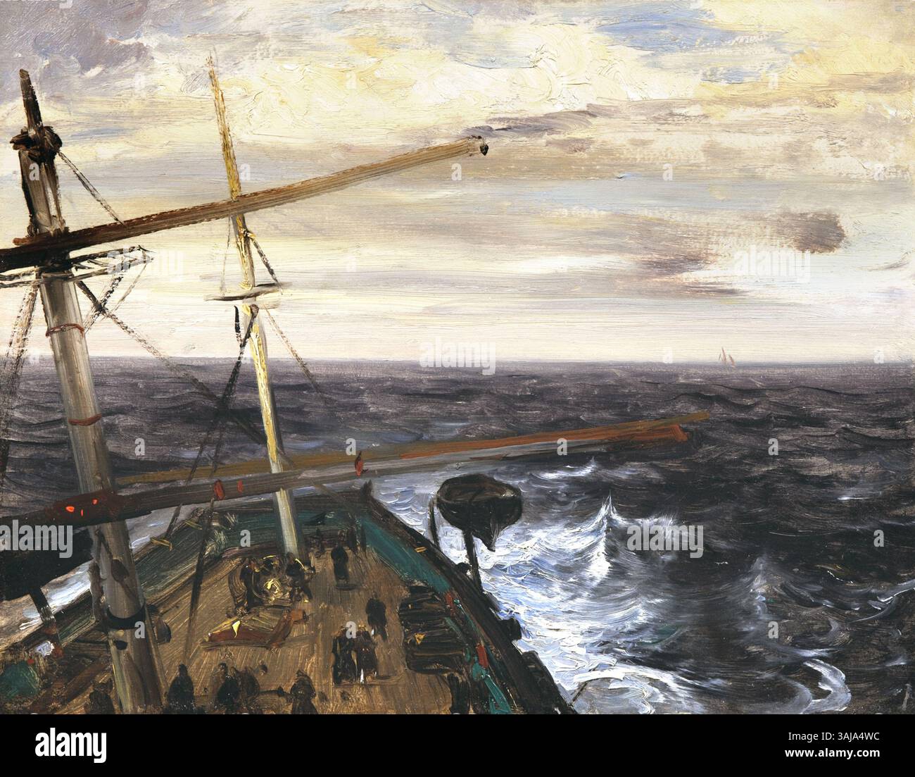 Théodore Gudin’s 1839 painting depicts a maritime scene with a storm ...
