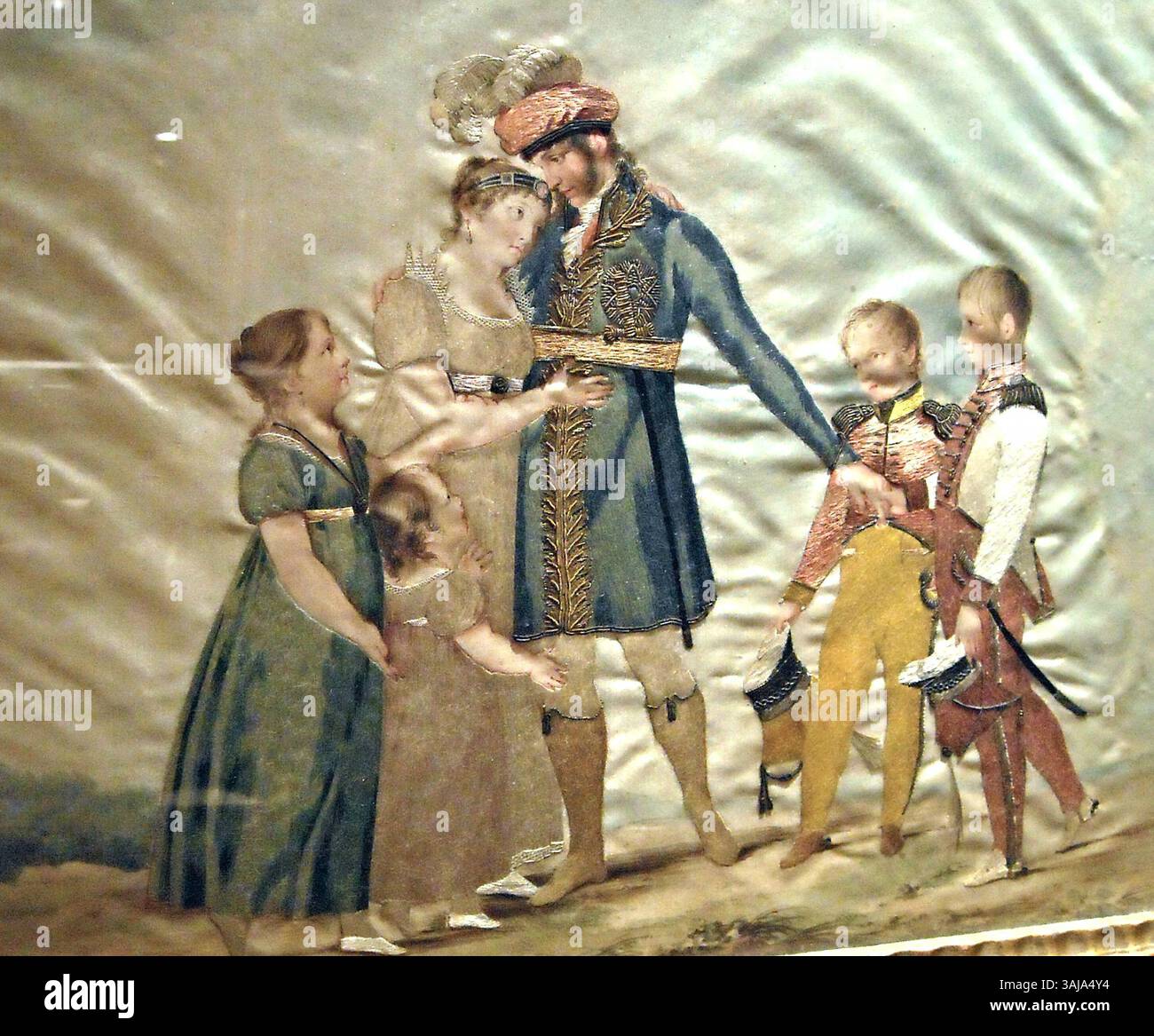 This historical painting depicts Joachim Murat, King of Naples, bidding ...