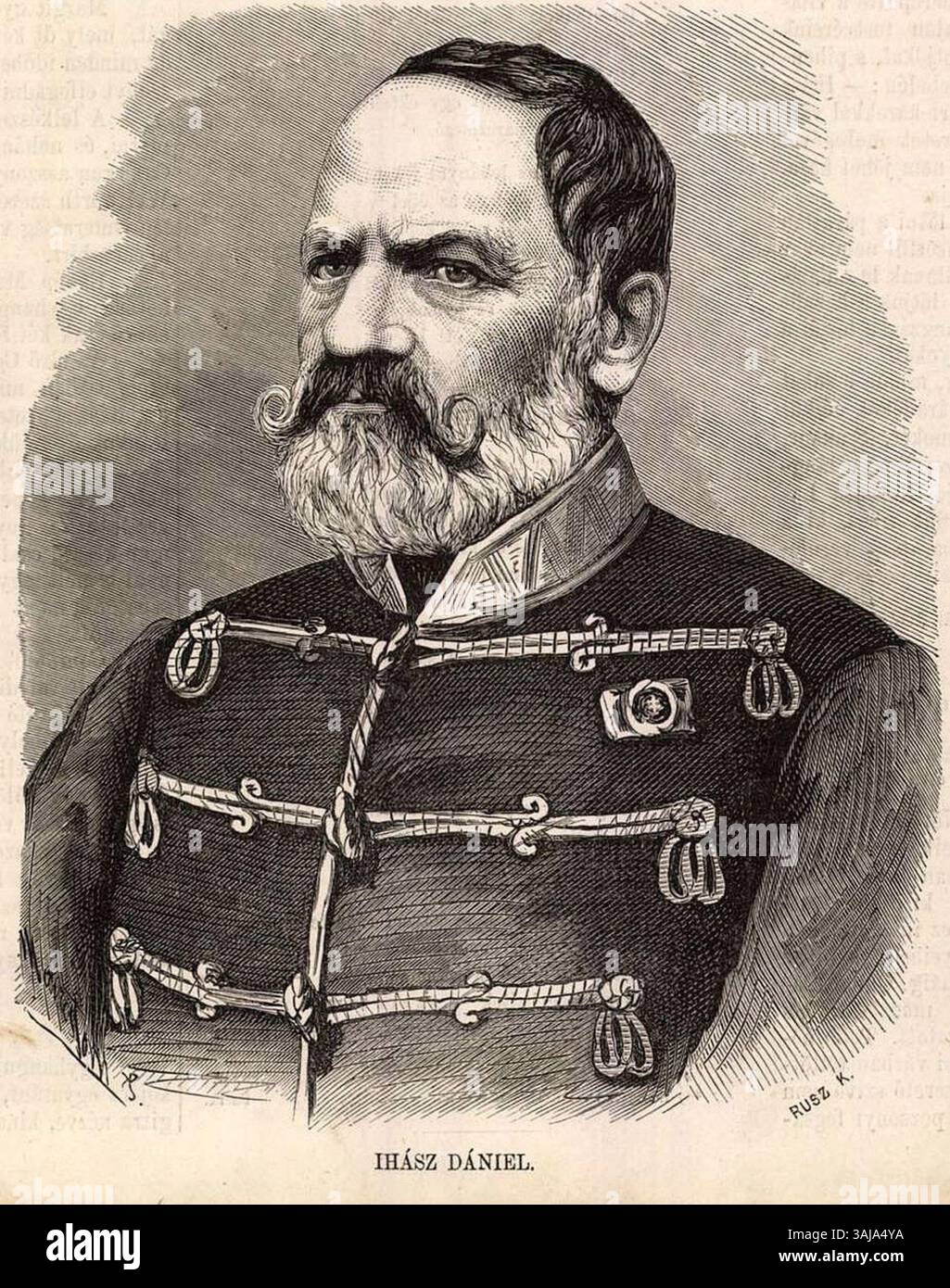This 1867 engraving by Károly Rusz depicts Dániel Ihász, a Hungarian ...