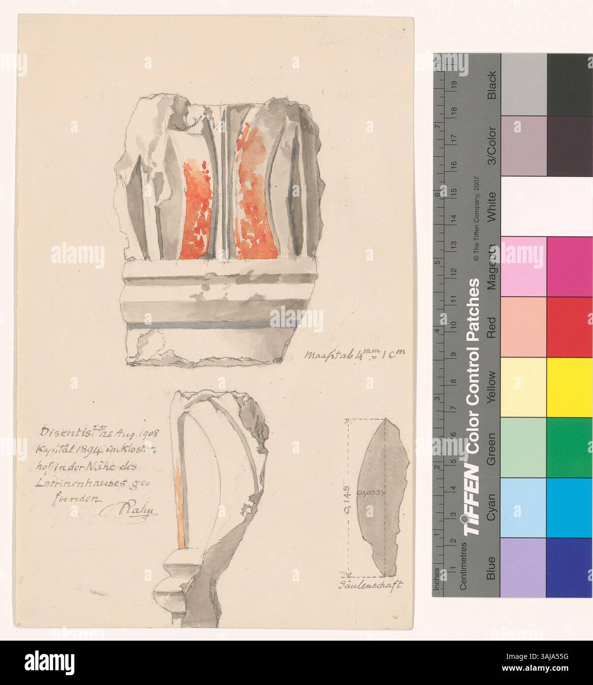 This 1908 image by Johann Rudolf Rahn illustrates the archaeological ...