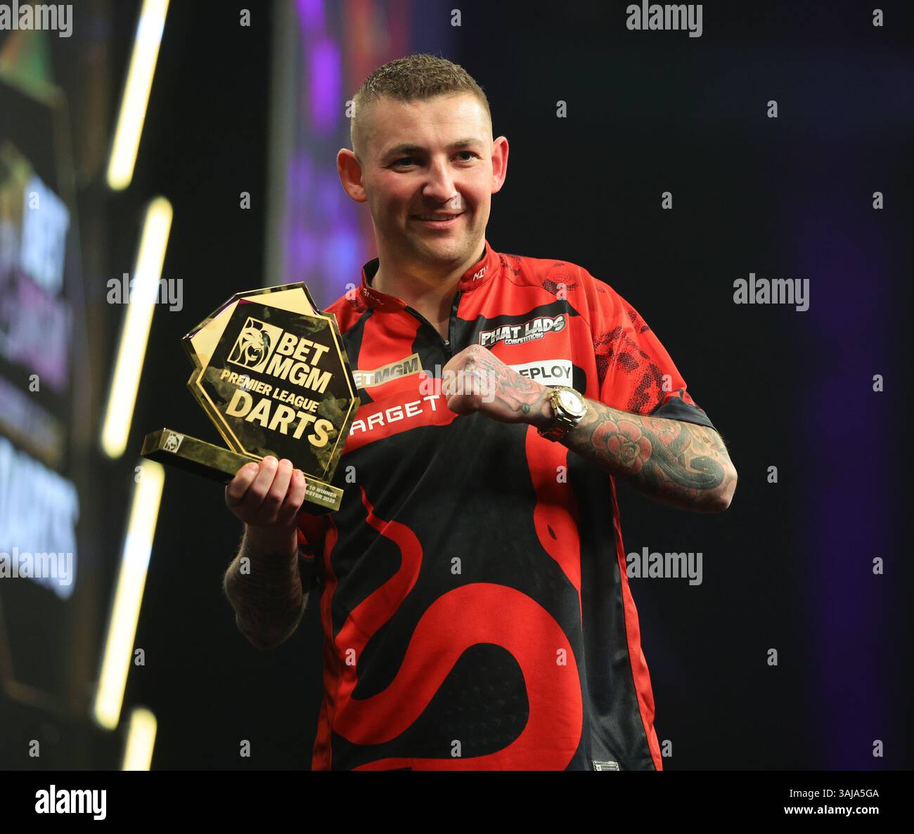 10th April 2025, AO Arena, Manchester, England; 2025 PDC Premier League ...