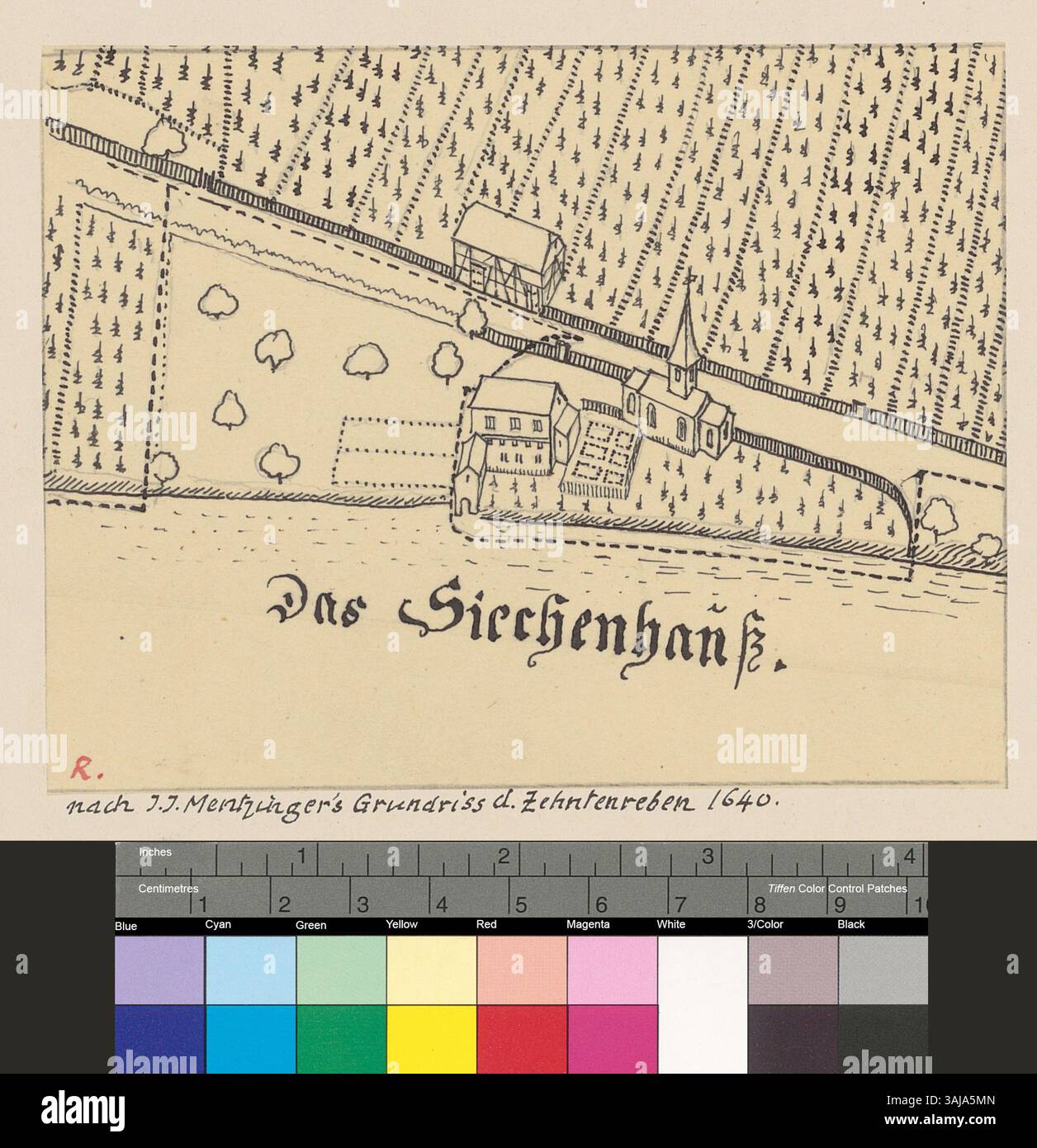 This 1895 drawing by Johann Rudolf Rahn depicts the Siechenhaus (Leper ...