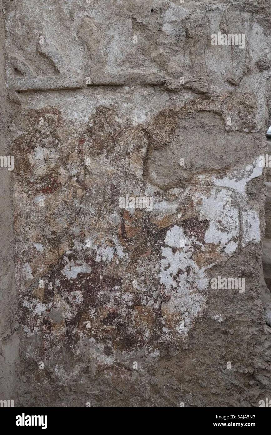 This mural fragment depicts a rider and was discovered at a ruined East ...