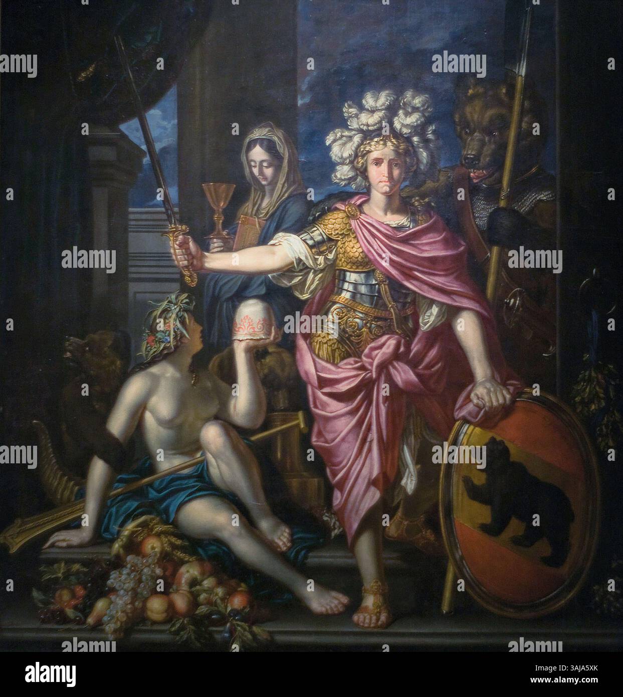 An allegorical painting by Joseph Werner created in 1682, depicting ...