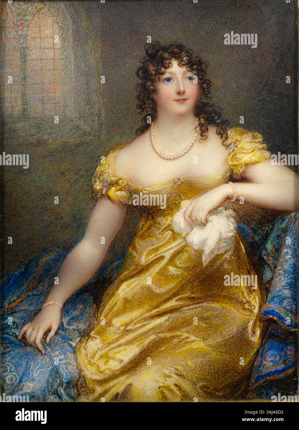 This 1813 miniature portrait depicts Amelia Stewart, Viscountess ...