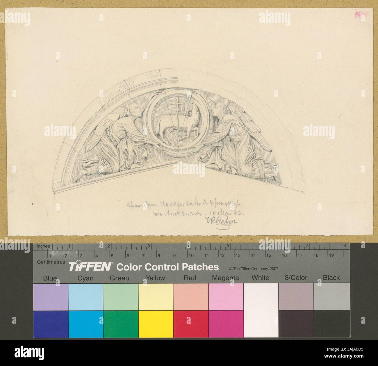 This 1863 illustration by Johann Rudolf Rahn shows the tympanum of the ...