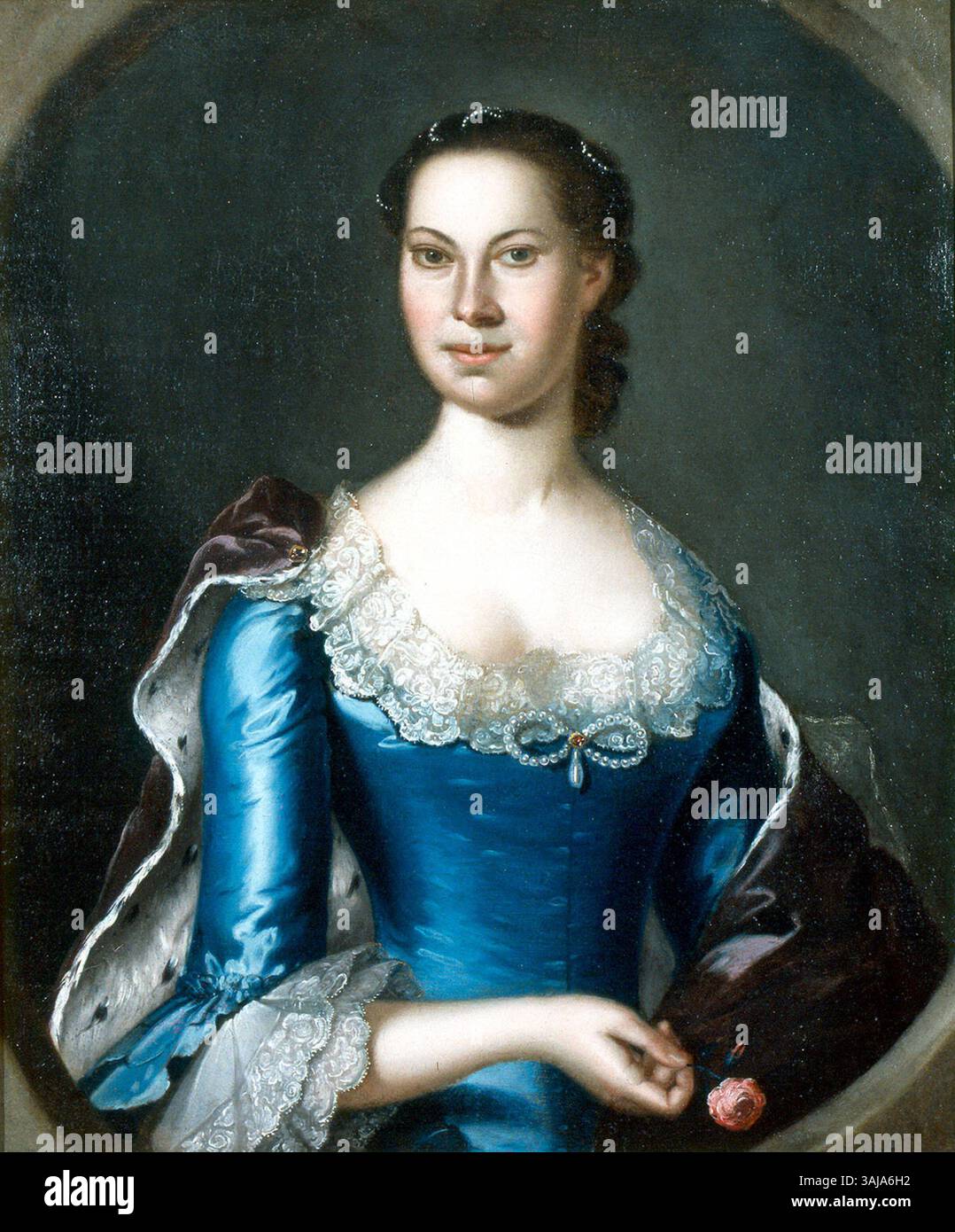 This 1767 portrait by John Hesselius depicts Rebecca Dorsey Ridgely ...