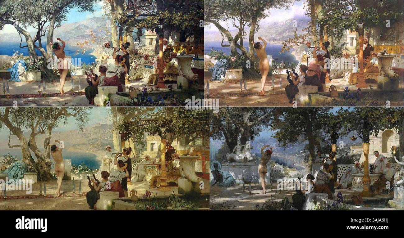 The painting 'The Sword Dance' by Henryk Siemiradzki, created in 1881 ...