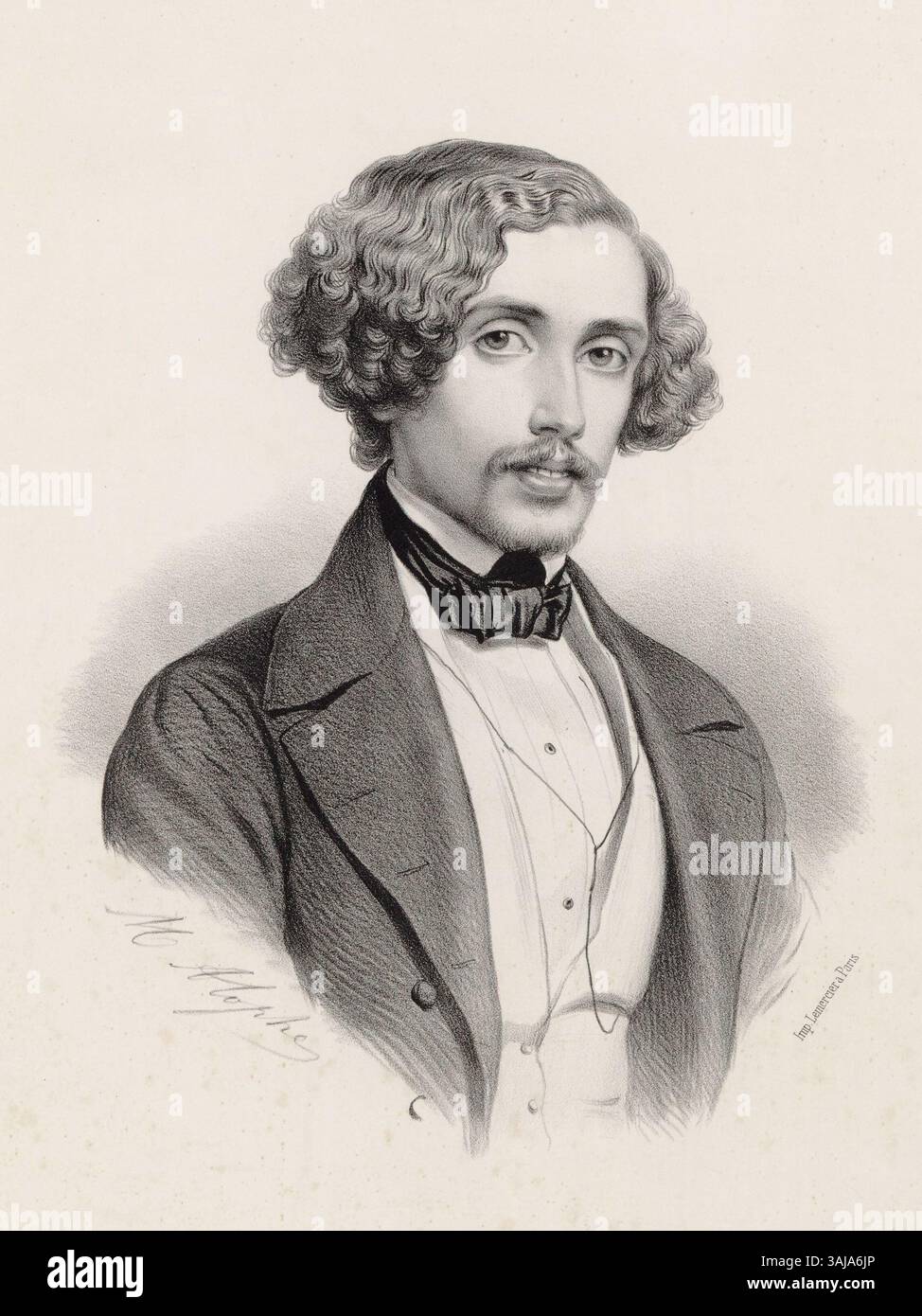 Portrait of Julius Schulhoff, a Bohemian pianist and composer, painted ...